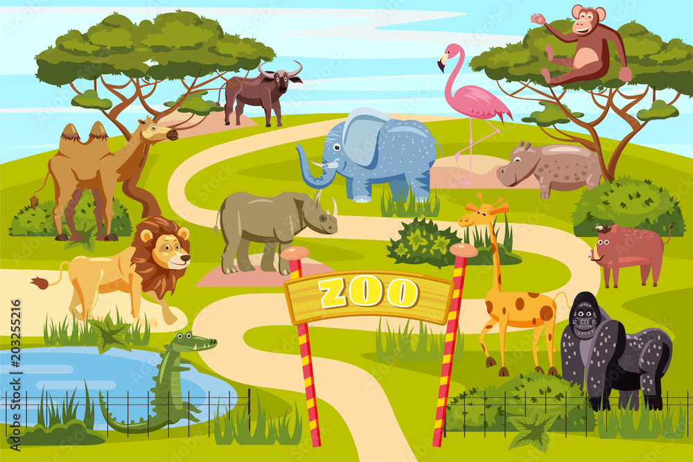Cartoon Zoo Gate