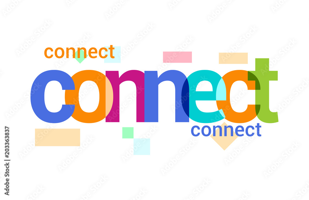 Connect Overlapping vector Letter Design Stock Vector | Adobe Stock