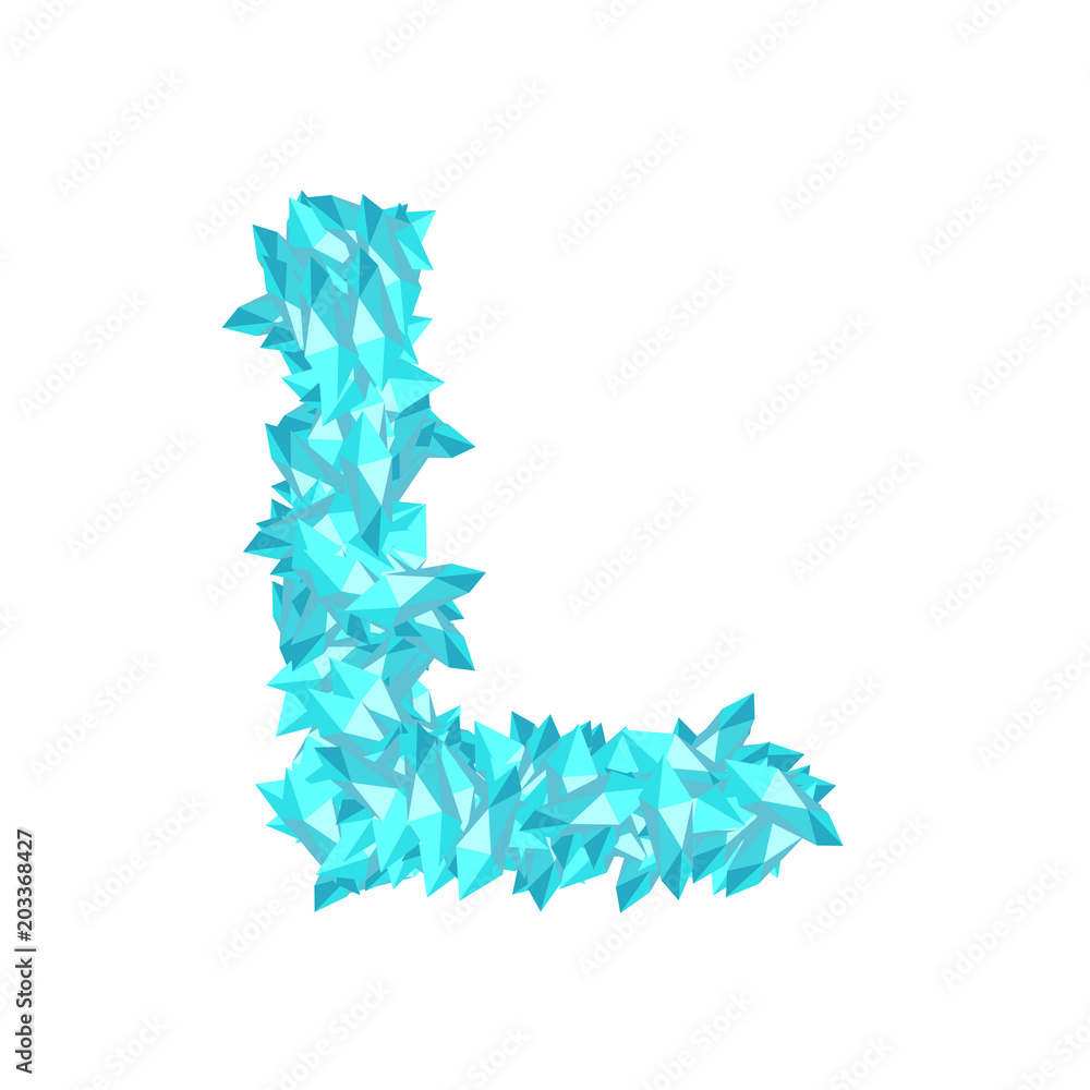 Alphabet Crystal diamond 3D virtual set letter L illustration Gemstone ...