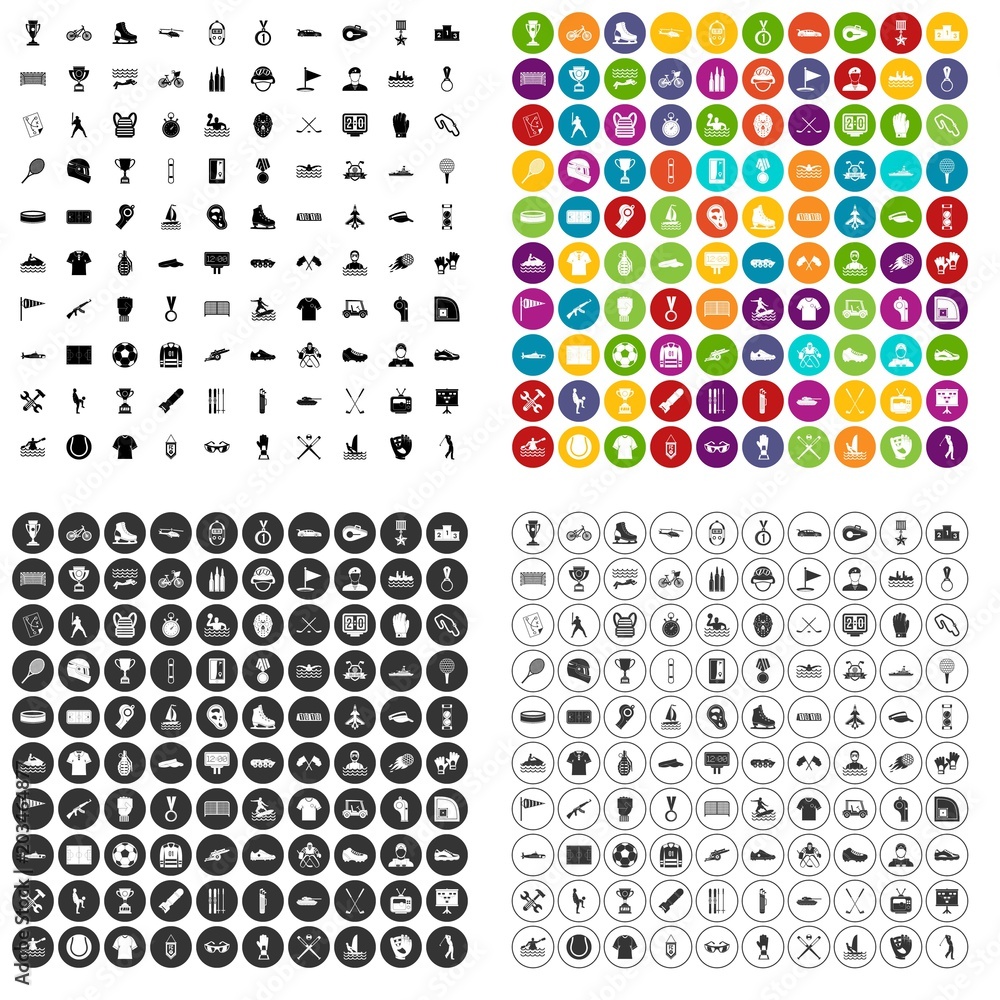 100 winner icons set vector in 4 variant for any web design isolated on ...