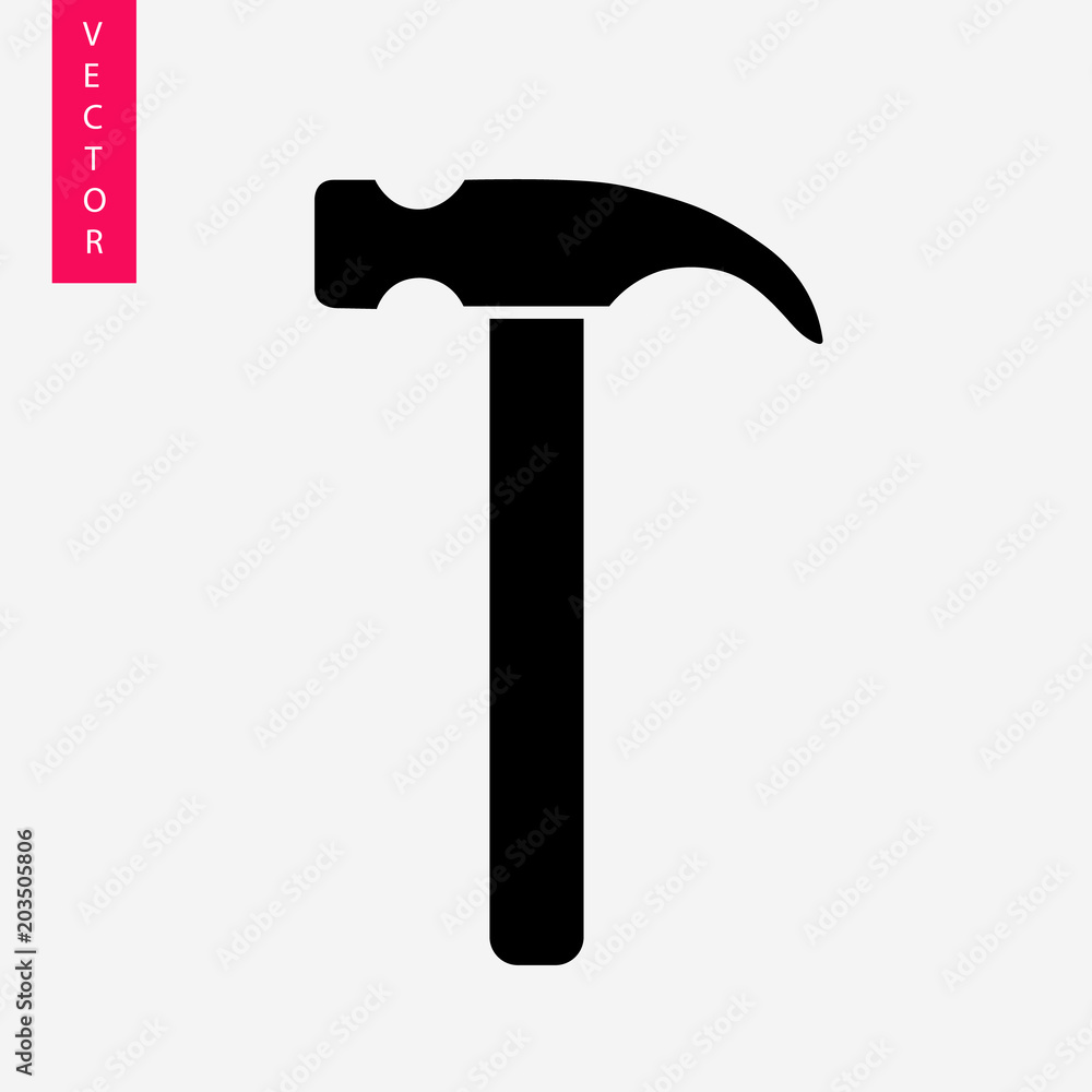 Hammer vector icon, logo Stock Vector | Adobe Stock