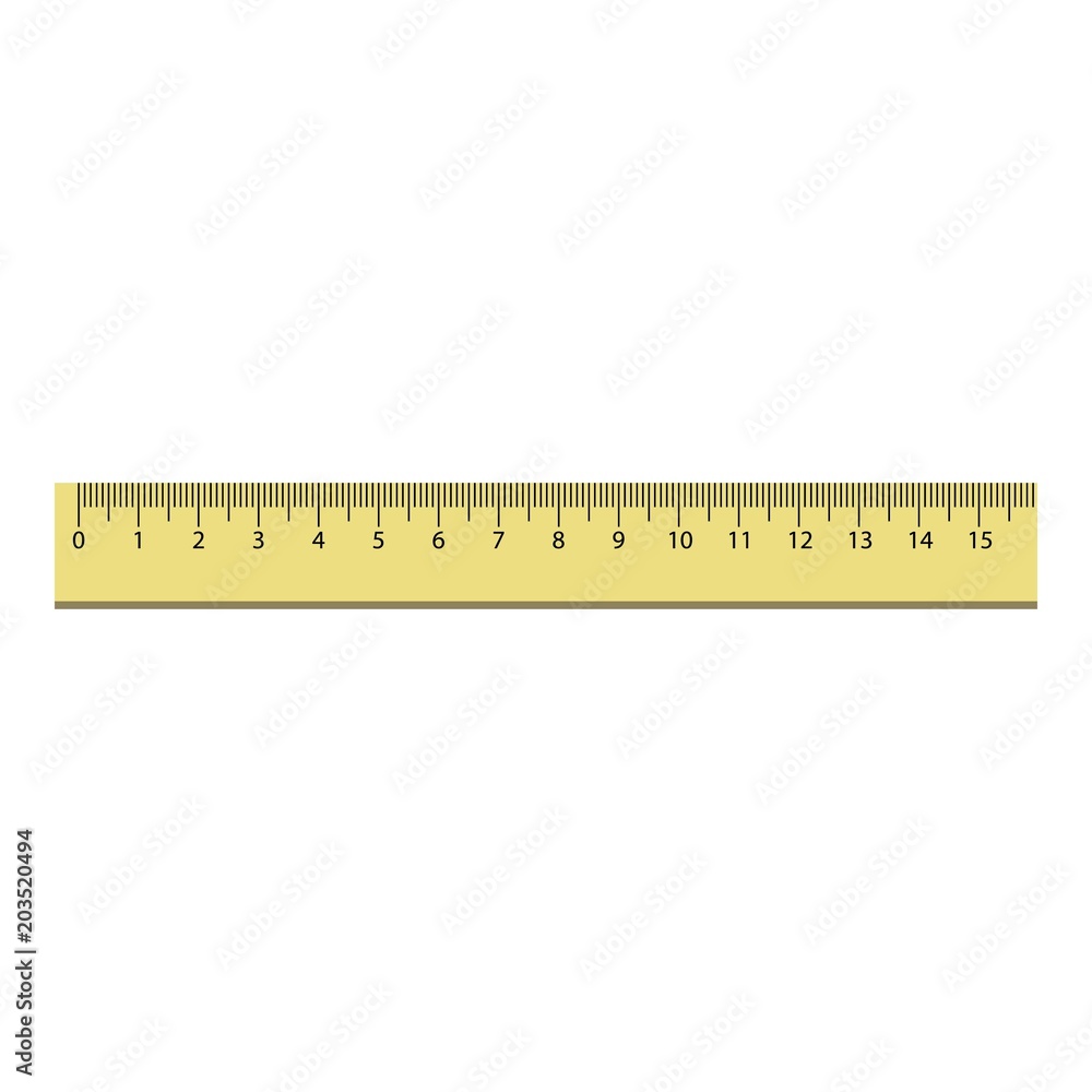 15 cm plastic ruler icon. Realistic illustration of 15 cm plastic ruler ...