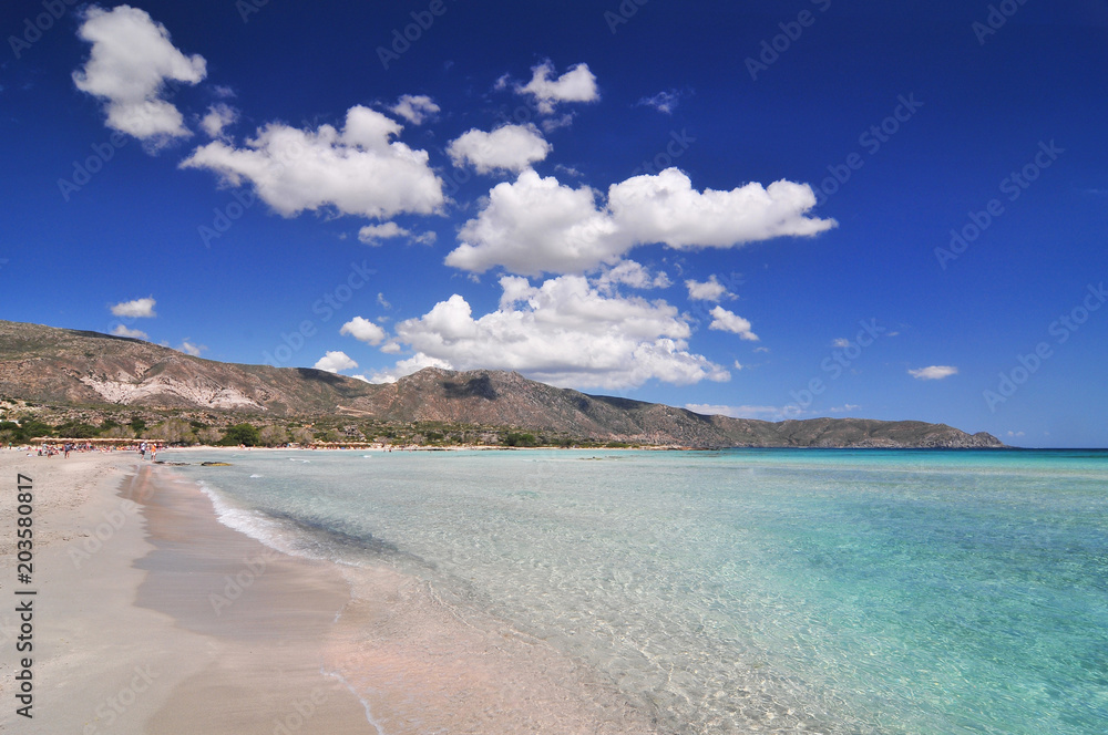Elafonisos beach on the south west coast of Crete island in Greece ...