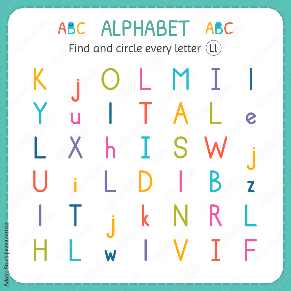 Find and circle every letter L. Worksheet for kindergarten and ...
