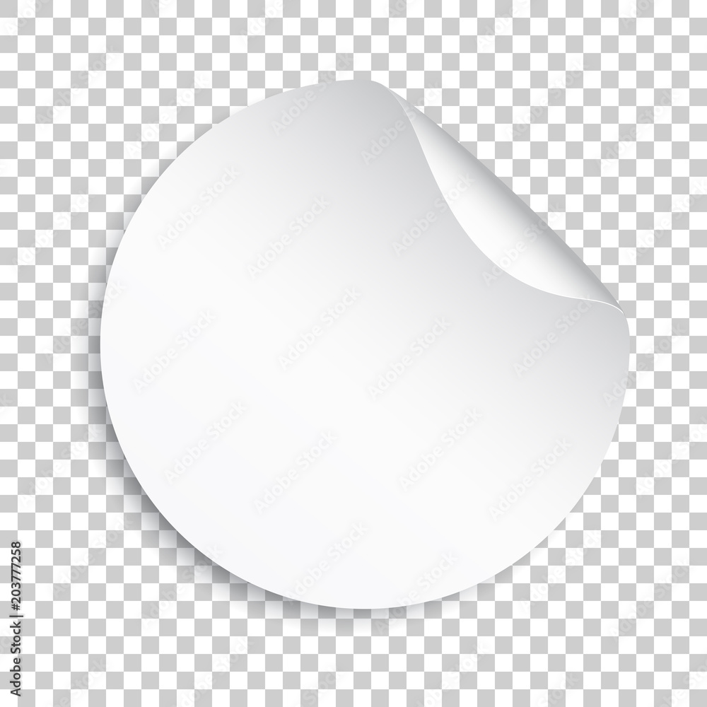Blank sticker icon. Empty promotional label with peel off corner ...