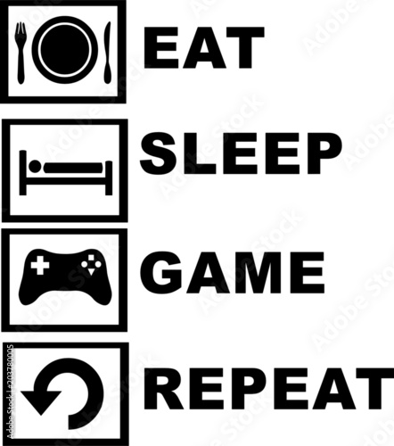 Eat Sleep Game Repeat Stock Vector Adobe Stock