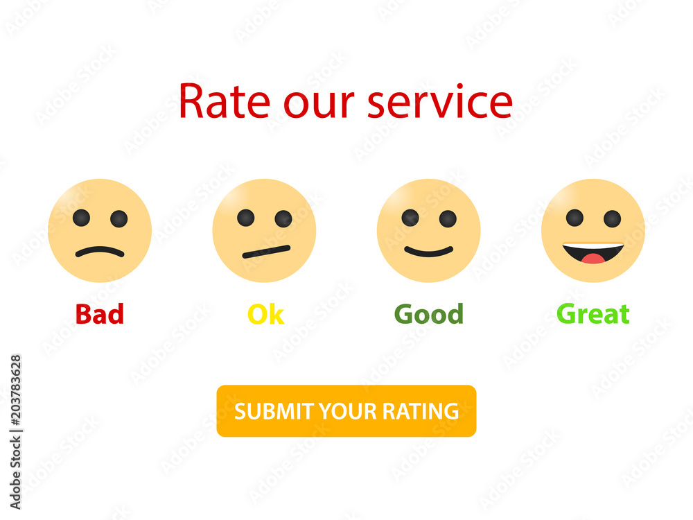 Rate our service Emoji Reaction Rating ,Review ,feedback, rating Smiley ...