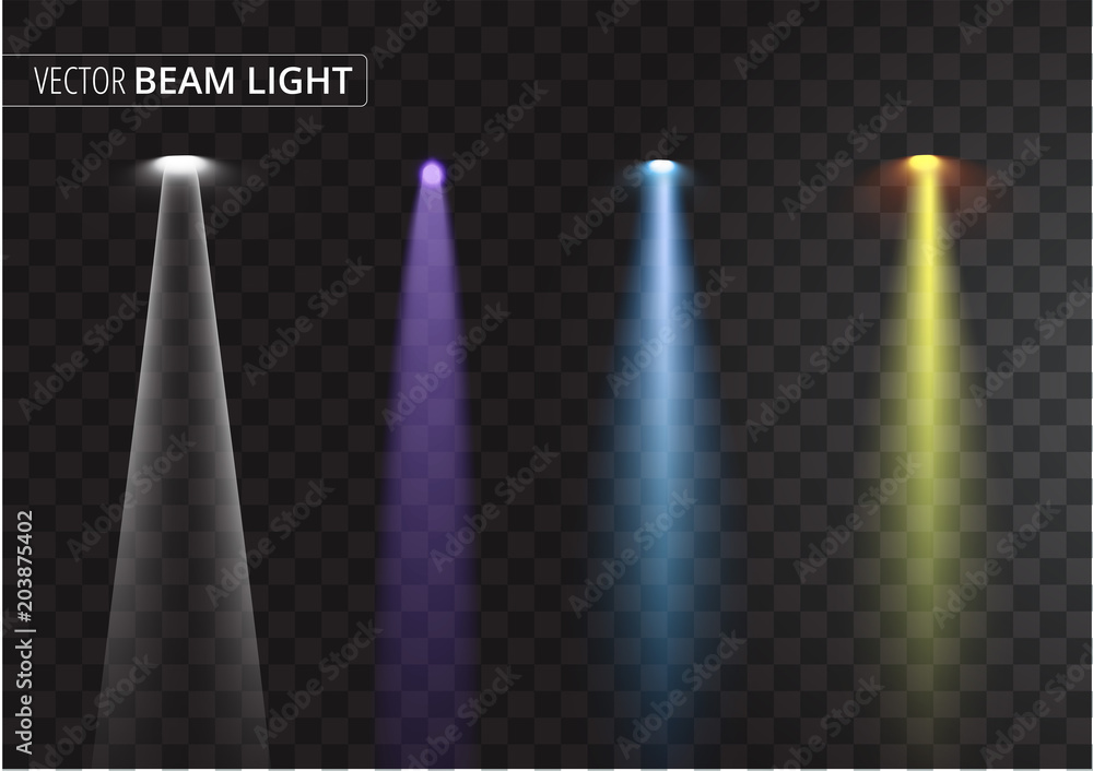 UFO light beam isolated on transparent background. Vector illustration ...