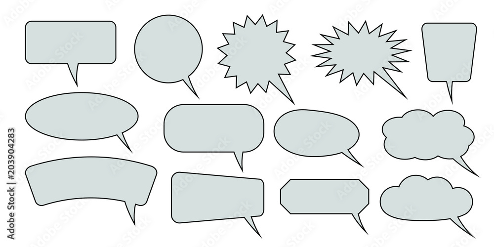 Vector set of speech bubbles. Blank empty speech bubbles. Cartoon ...