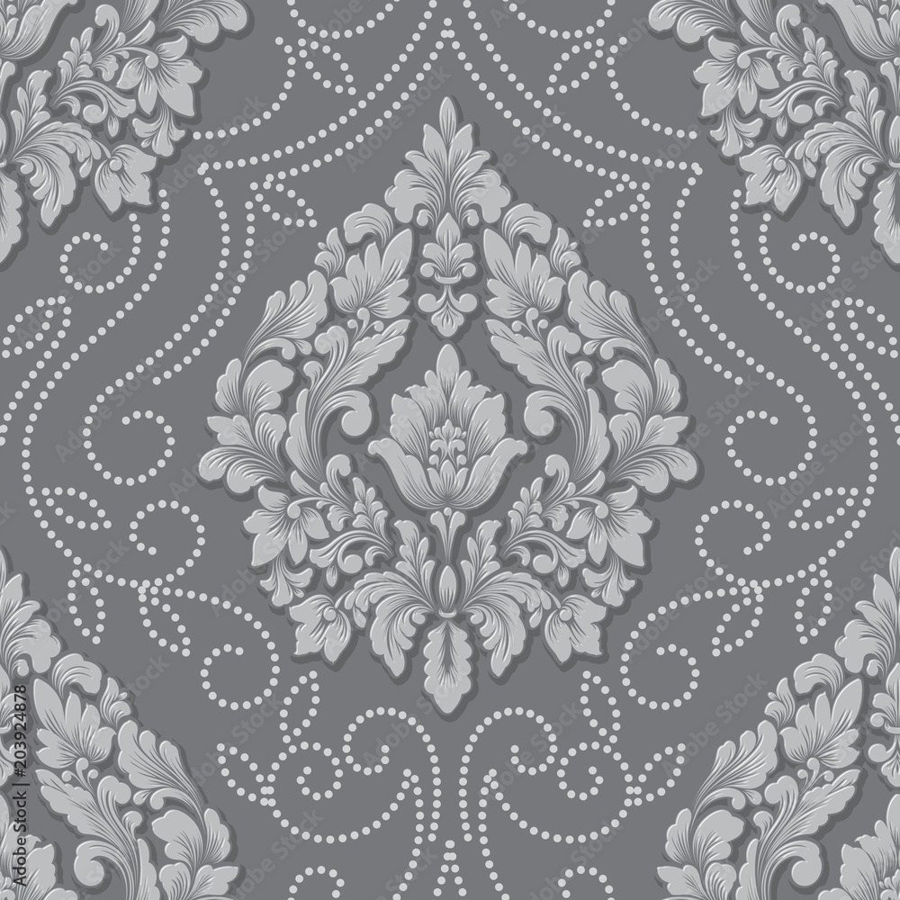 Vector volumetric damask seamless pattern element. Elegant luxury ...