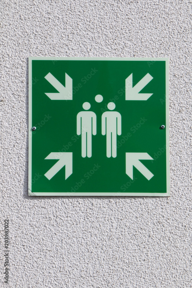 ภาพถ่าย Stock Pictogram "assembly point", Piktogramm "Sammelplatz ...