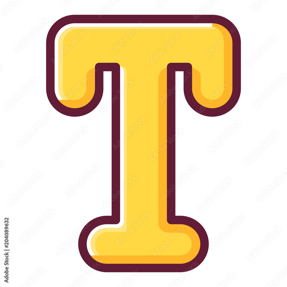 Letter T of the English alphabet. Alphabetic character. An icon for the ...