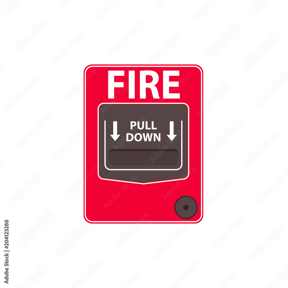 Fire alarm pull station. Clipart image isolated on white background ...