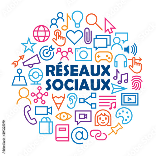 Symboles "RESEAUX SOCIAUX" Vecteur Stock | Adobe Stock