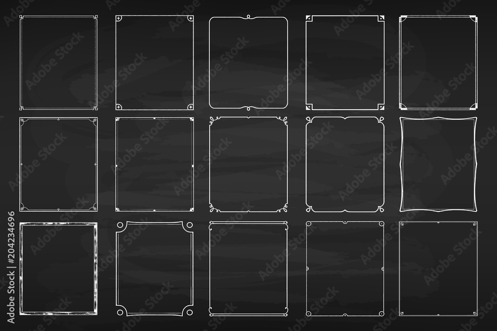 Chalk frame set Stock Vector | Adobe Stock