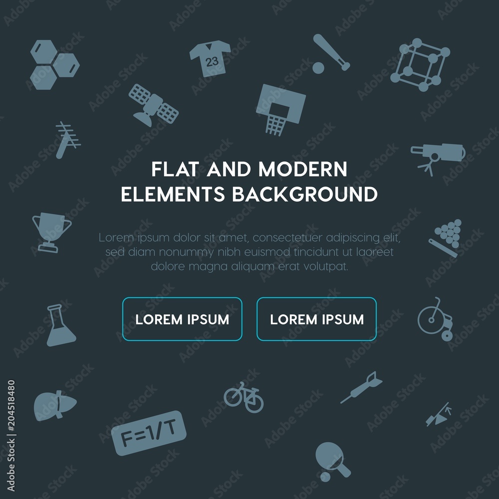 health, science, sports fill vector icons and elements background ...