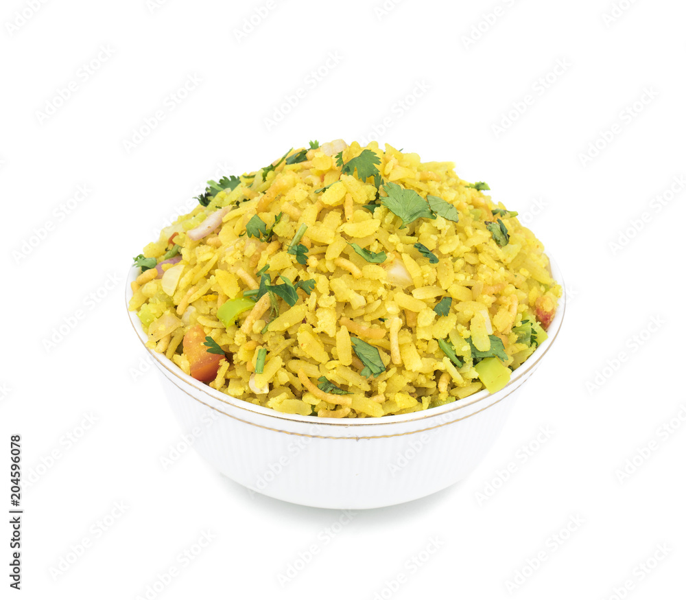 Indian Breakfast Dish Poha Also Know as Pohe or Aalu poha made up of ...