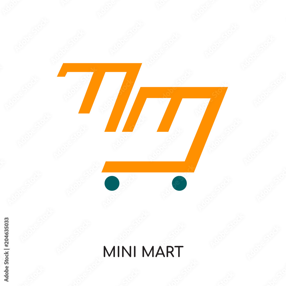 mini mart logo isolated on white background , colorful vector icon ...