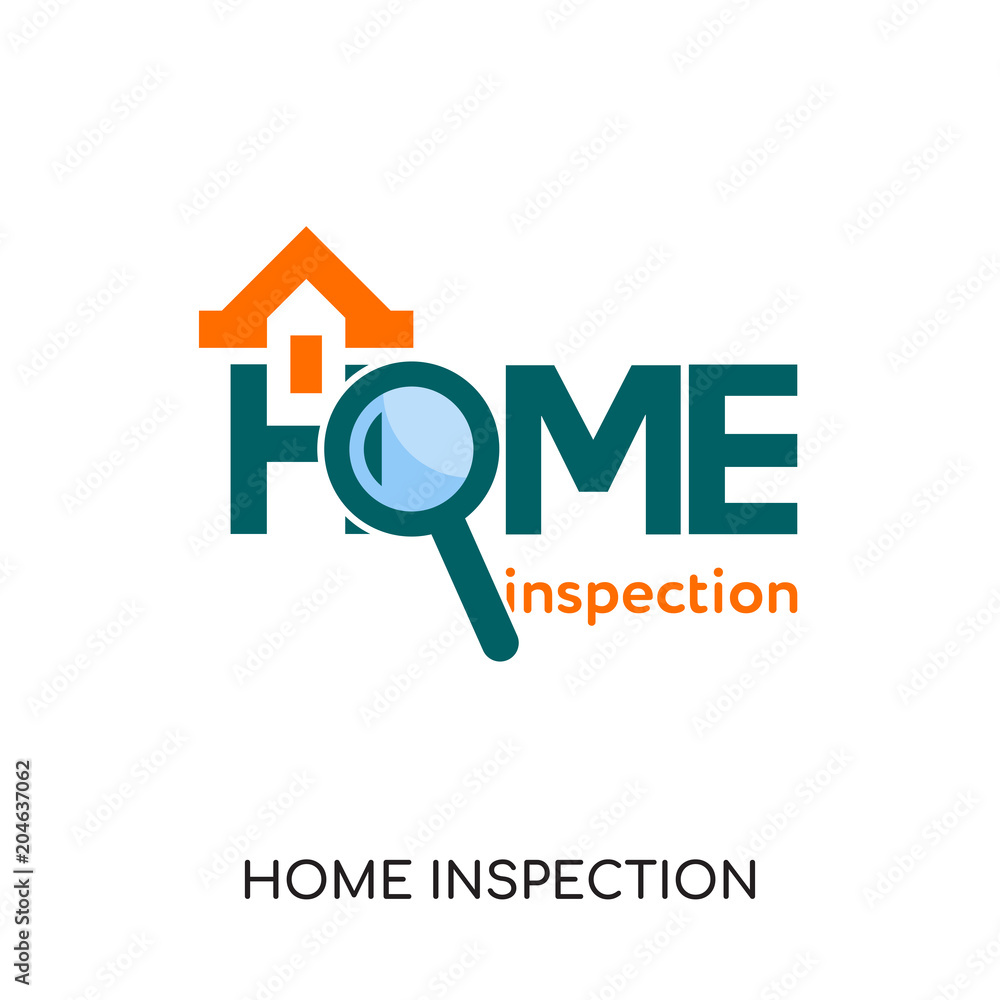 home inspection logo isolated on white background , colorful vector ...