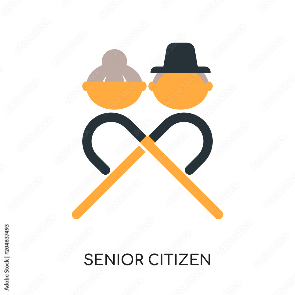 senior citizen logo isolated on white background , colorful vector icon ...