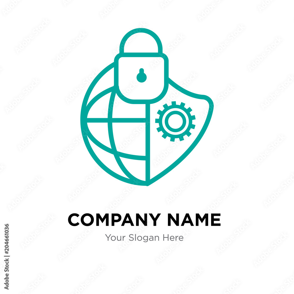 cybersecurity company logo design template, colorful vector icon for ...