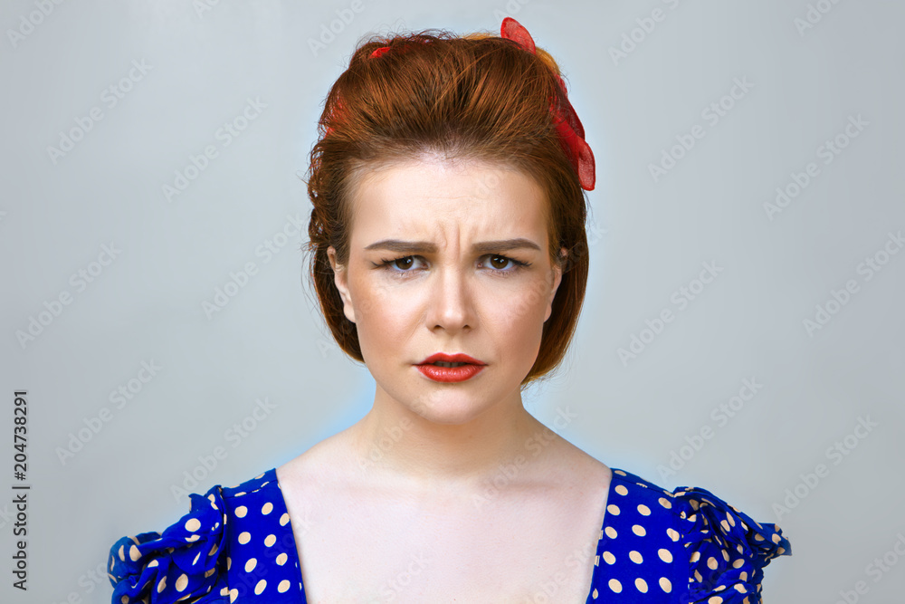 Negative human facial expressions, emotions, feelings, reaction and ...