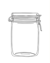 Mason Jar Line Art Free Stock Photo - Public Domain Pictures