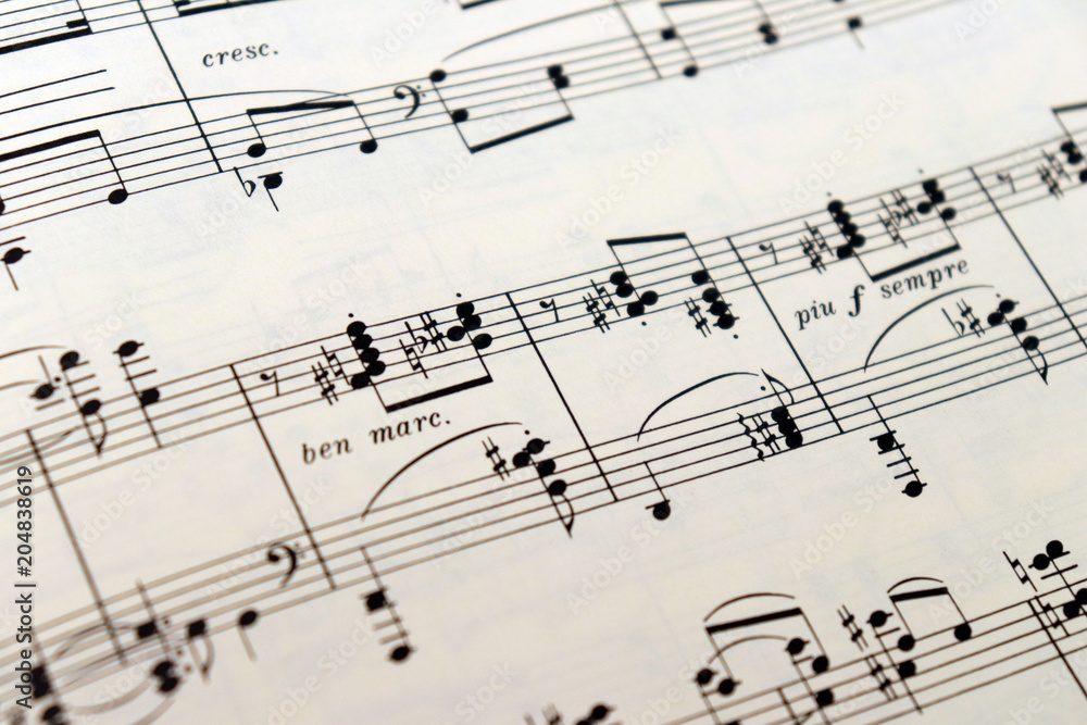 Sheet Music - Partitions - Partituras Stock Photo | Adobe Stock