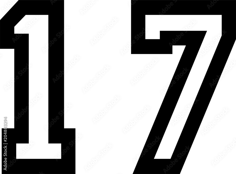 Number Seventeen Stock Vector | Adobe Stock