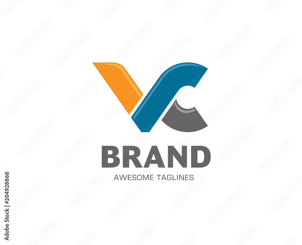 letter vc logo design vector illustration template, letter v and c logo ...