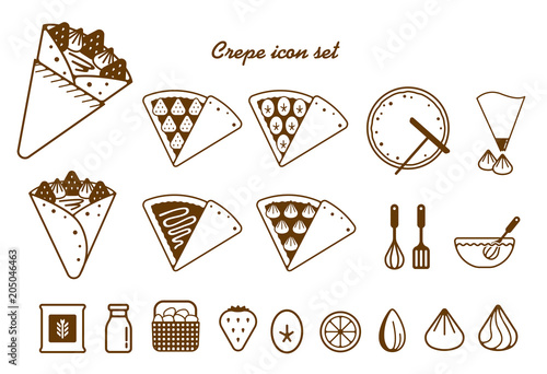 Crepe illustration icon set Stock Vector | Adobe Stock