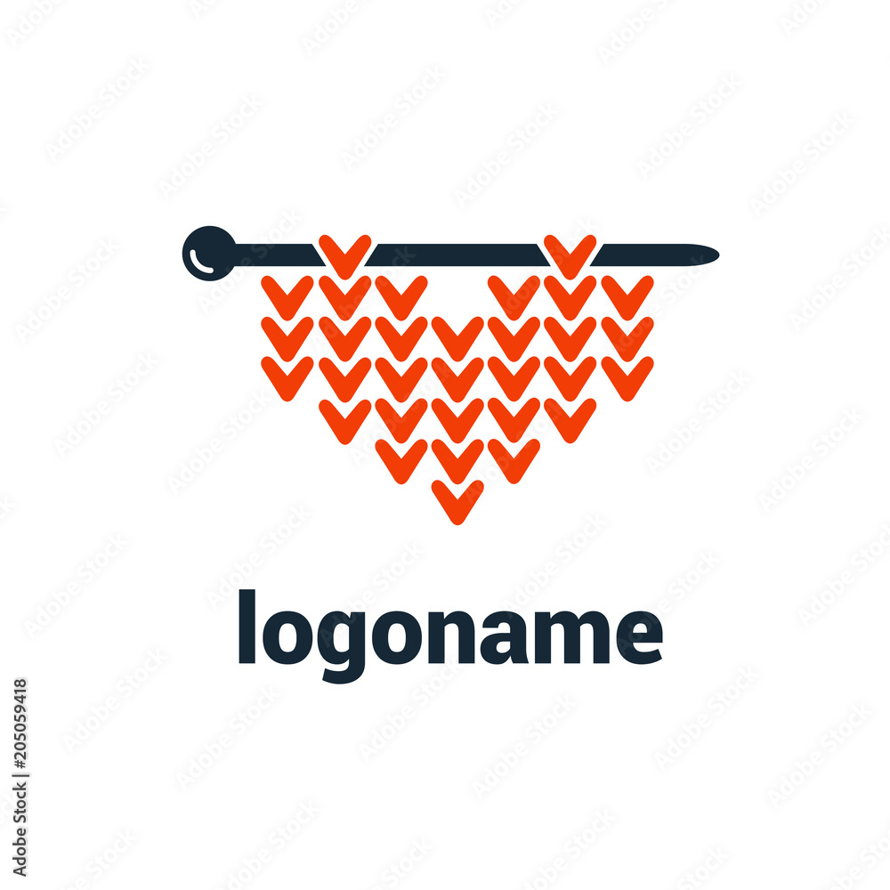 Logo design knitting vector template. Stock Vector | Adobe Stock