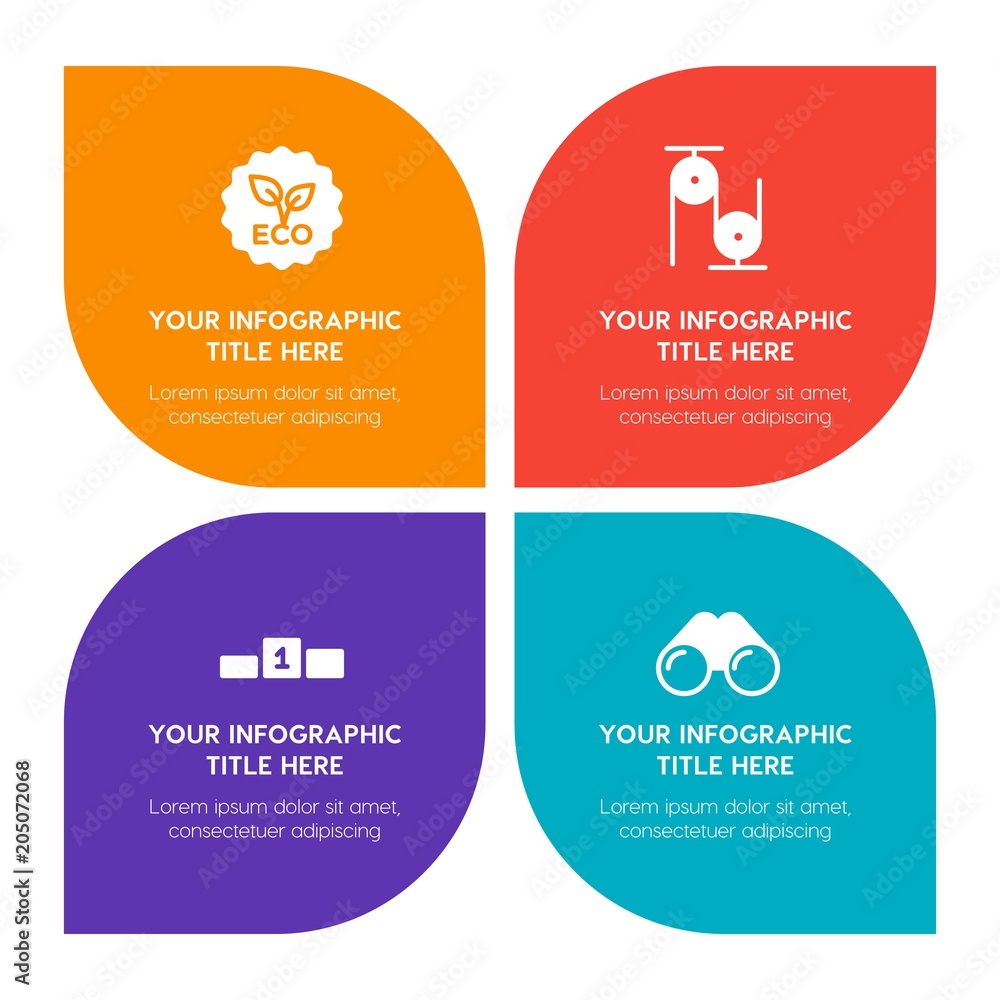 Flat science, sports, nature infographic timeline template with floral ...