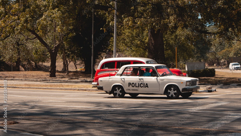 Police car in Cuba Stock Photo | Adobe Stock