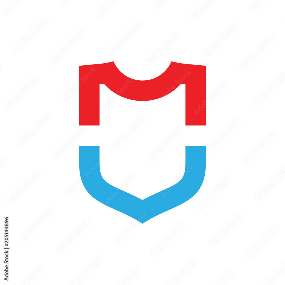 Vetor MU, MV letter shield logo do Stock | Adobe Stock
