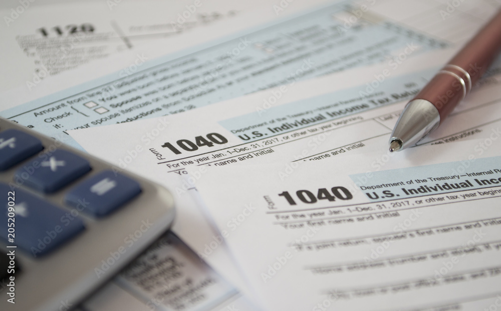 U.S. Individual income tax return. tax form 1040. Tax form business ...