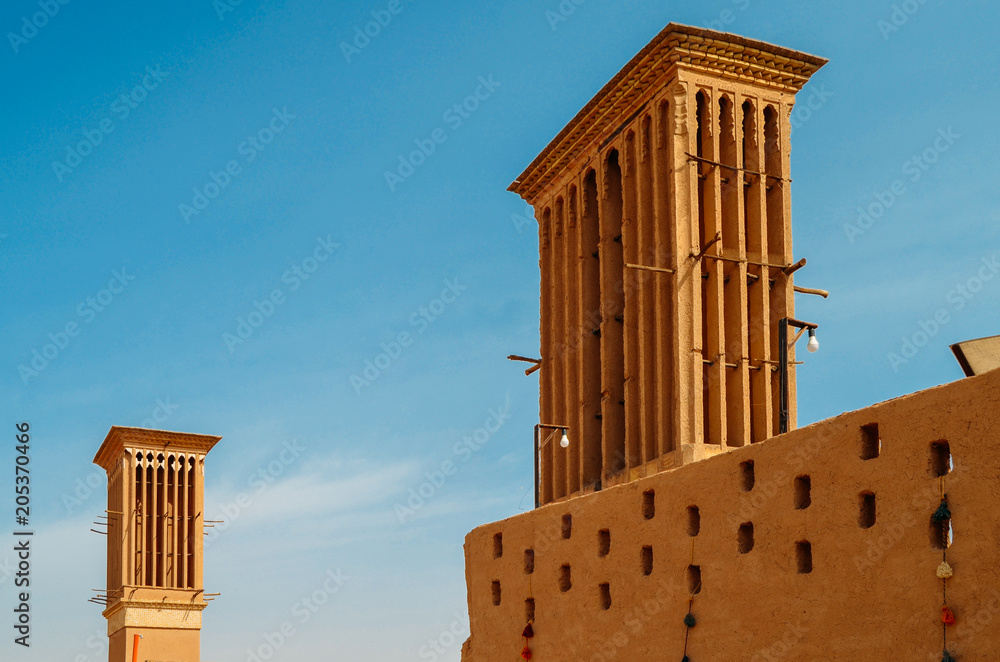 Windcatcher towers is a traditional Persian architectural element to ...