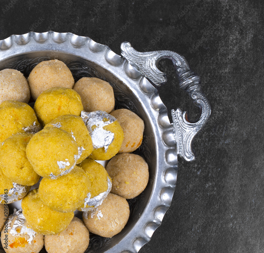 Besan Laddu with Gehu Ke Laddu Indian Traditional Sweet Food Also Know ...