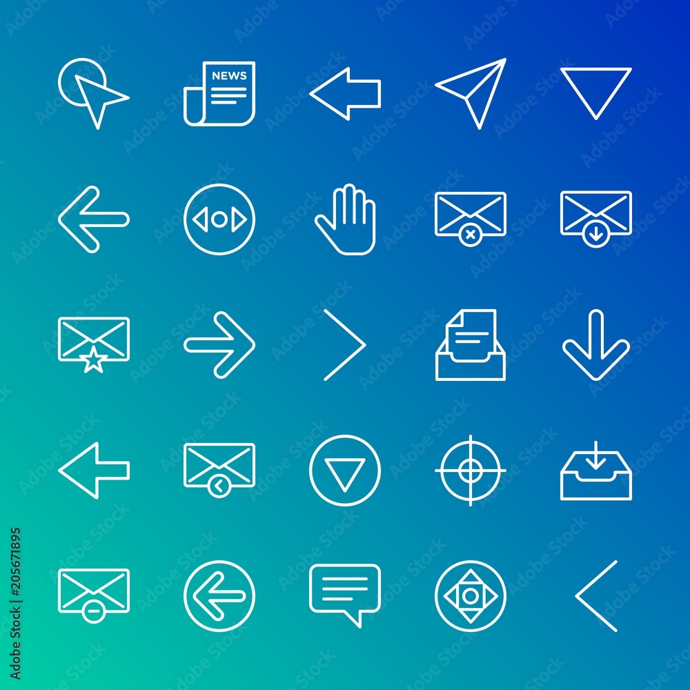 Modern Simple Set of arrows, cursors, email Vector outline Icons. Contains such Icons as ...