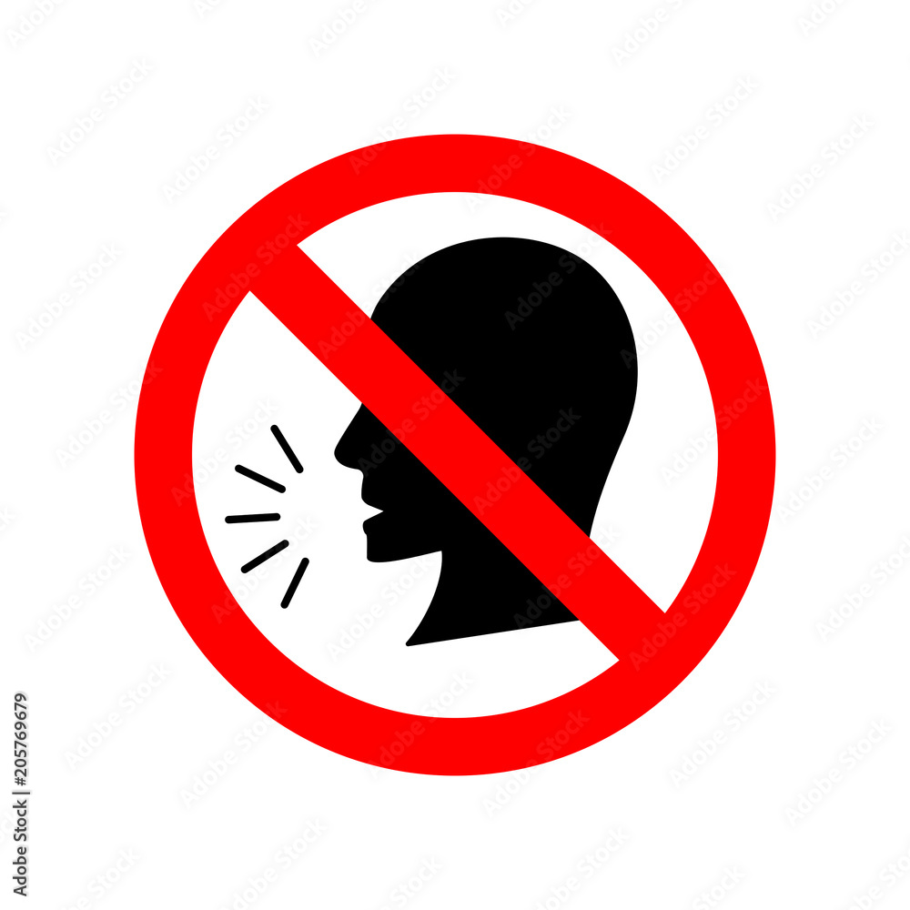Stop talking vector sign. Stock Vector | Adobe Stock