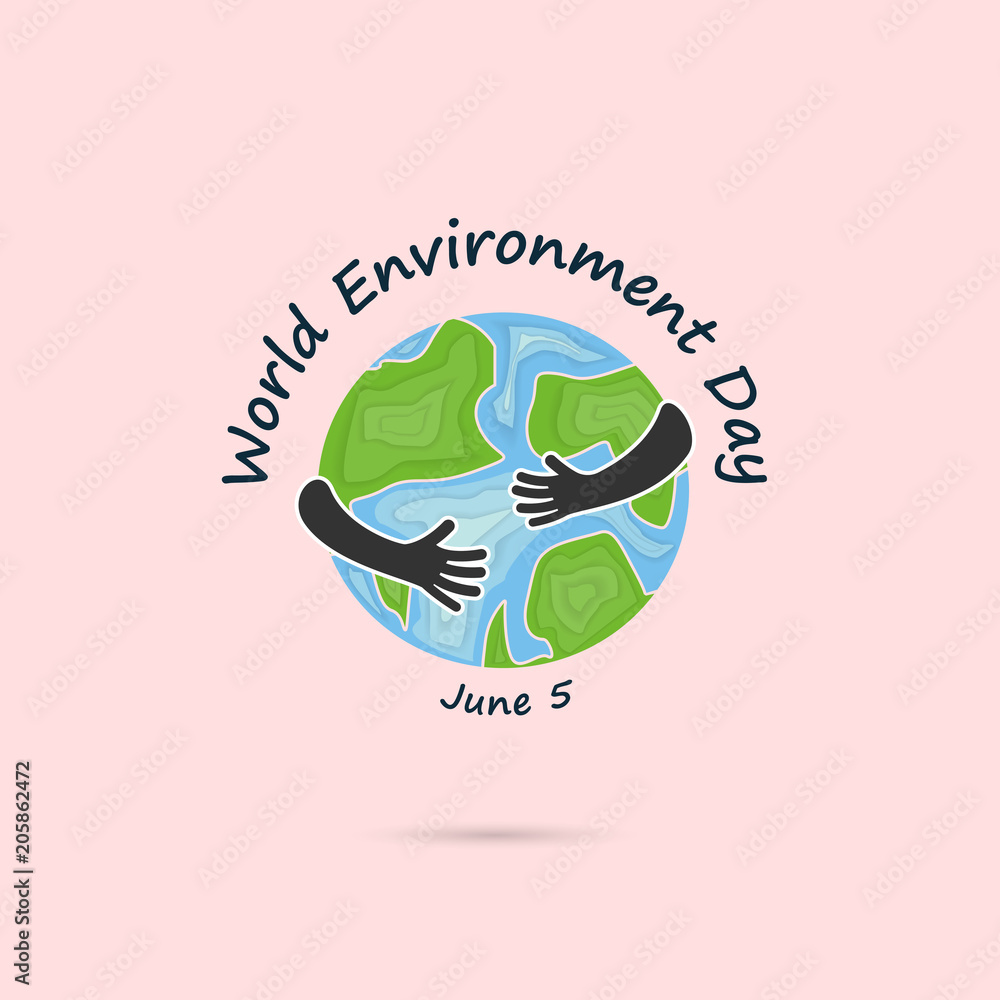 World Environment day concept vector logo design template.June 5st ...