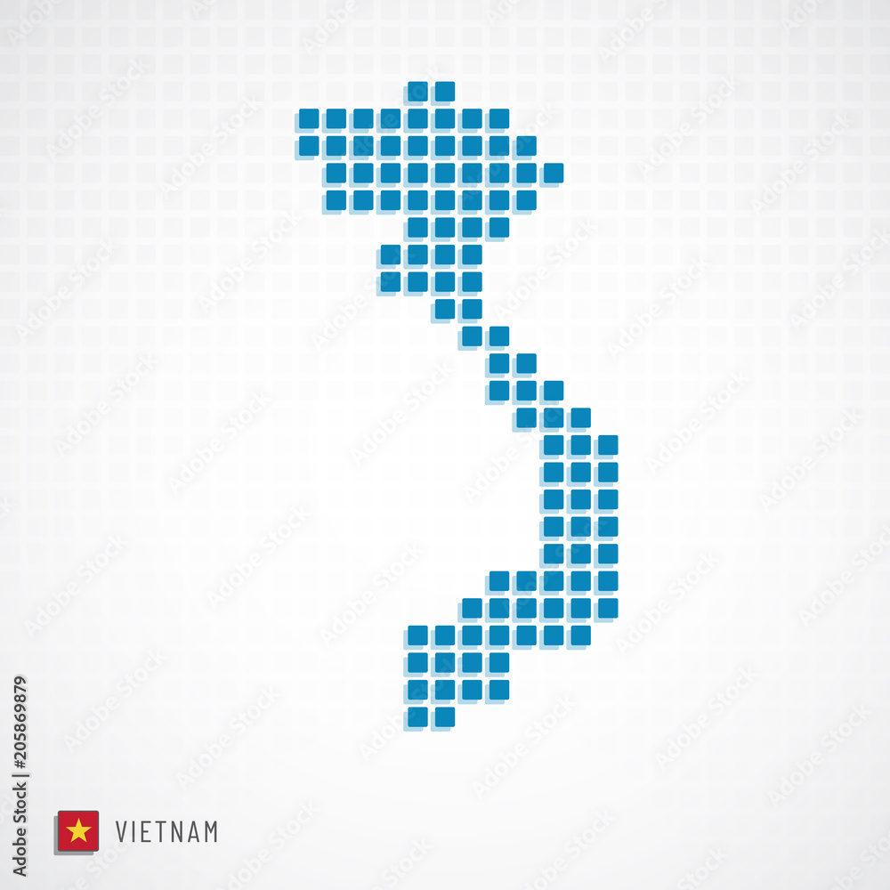 Vietnam map and flag icon Stock Vector | Adobe Stock