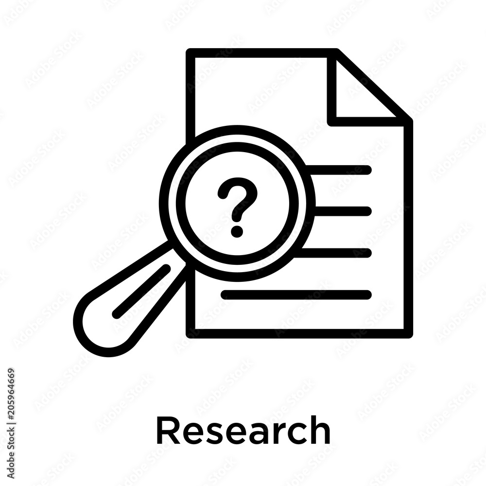 Research icon vector sign and symbol isolated on white background Stock ...