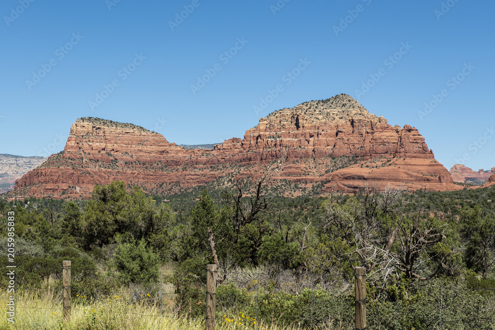 View of Twin Buttes with Chapel of the Holy Cross from Red Rock Scenic ...