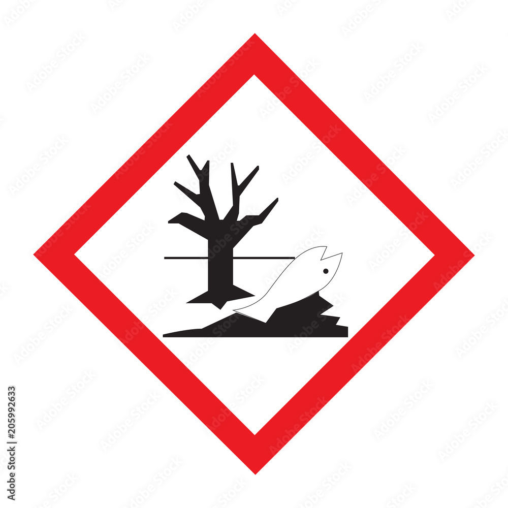 Standard Pictogam of Environmental hazard Symbol, Warning sign of ...