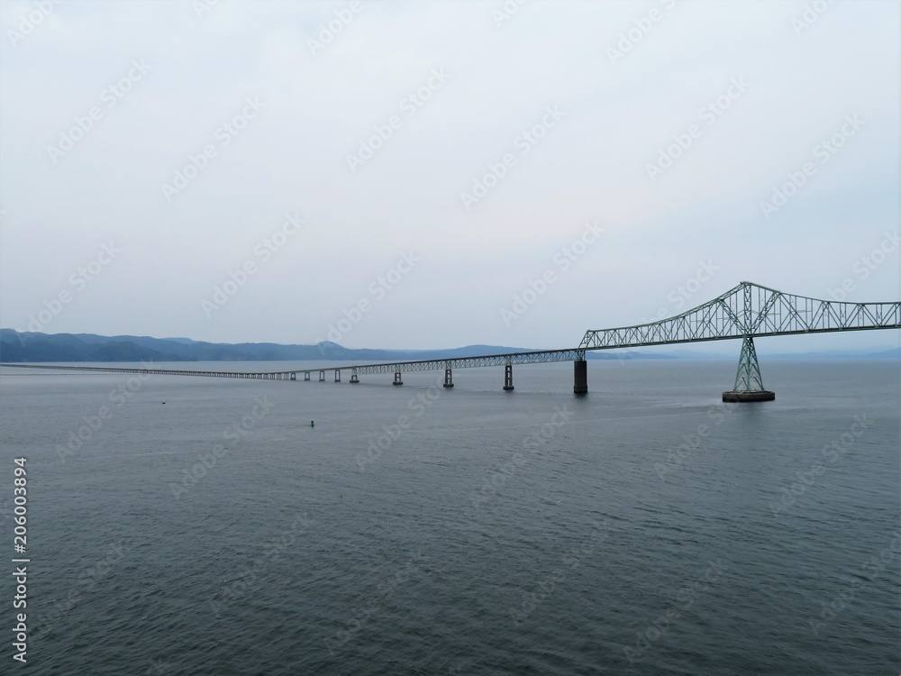 Astoria-Megler Bridge, a steel cantilever through truss bridge spanning ...