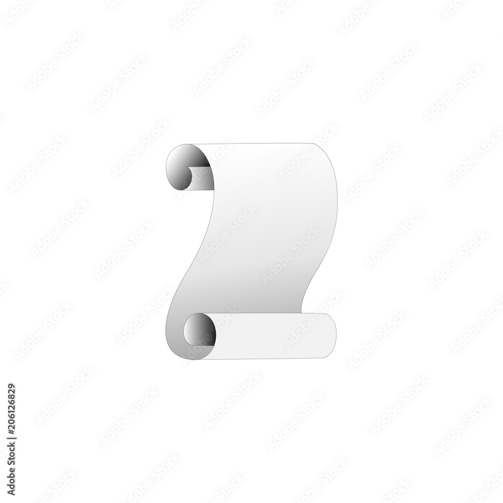 Parchment. Blank scroll icon papyrus paper cartoon isolated on white ...