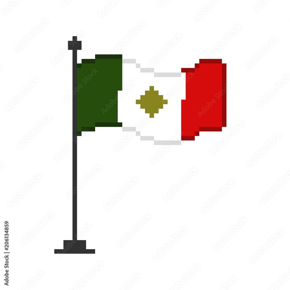 flag mexico pixel art icon Stock Illustration | Adobe Stock