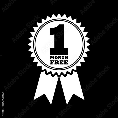 First month free sign icon, One month free on dark background - Buy ...