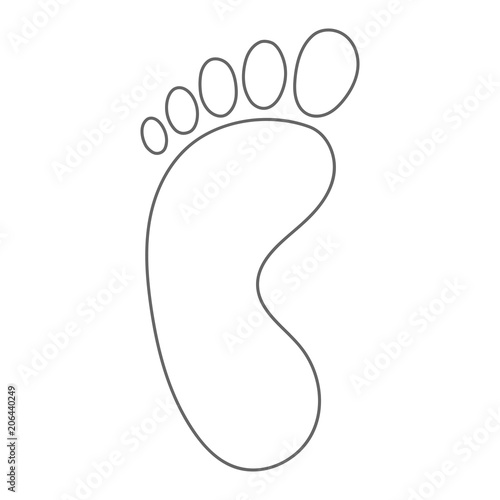 Human footprint. Barefoot. Left foot. Outline. Vector. Stock Vector ...
